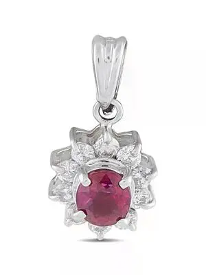 LB EXCLUSIVE Ruby And Diamond Pendant - Silver