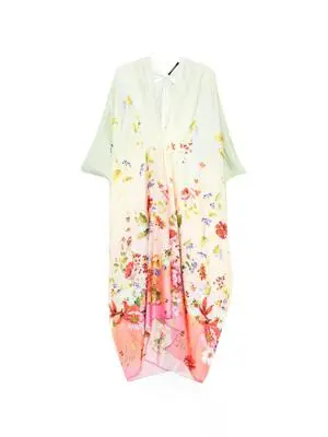 Roberto Cavalli Floral V-neck Kaftan