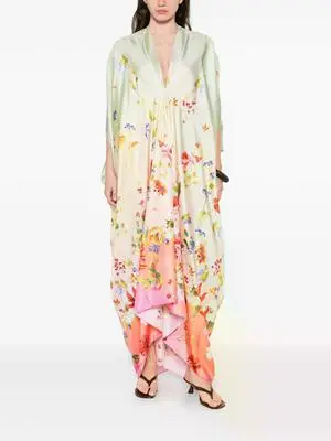 Roberto Cavalli Floral V-neck Kaftan