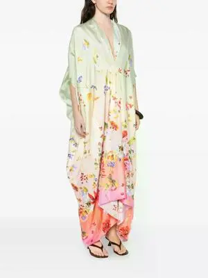 Roberto Cavalli Floral V-neck Kaftan