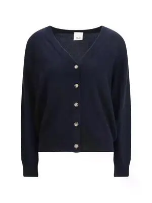 ALLUDE V-neck Button Cashmere Cardigan - Blue