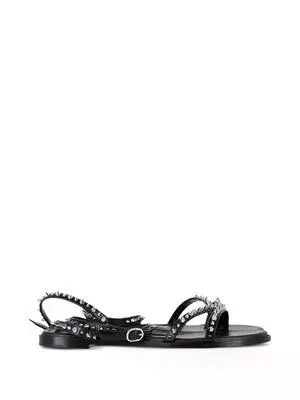 Alexander McQueen Studded Strappy Flat Sandals - Black