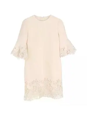 Valentino Garavani Lace-detail Paneled Midi Dress - Neutrals