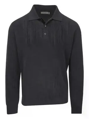Canali Long-sleeve Buttoned Polo Shirt
