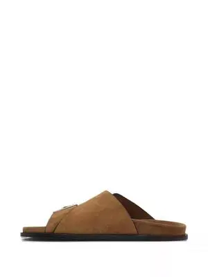 ALOHAS Alba Buckle Suede Sandals - Brown