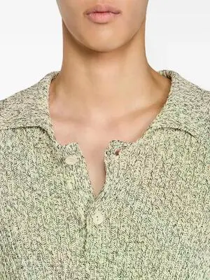 Sandro Marl Cotton Knit Polo Shirt - Neutrals
