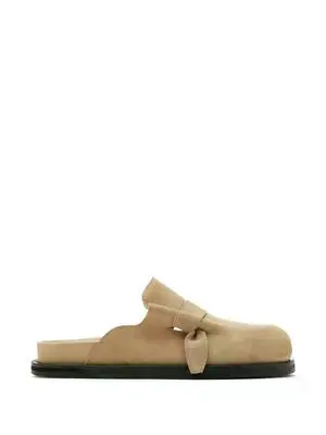 Yuzefi Knotted Suede Mules - Neutrals