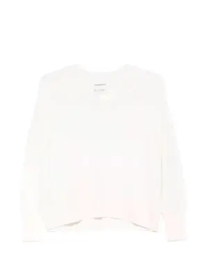 PUROTATTO V-neck Long Sleeve Sweater - White