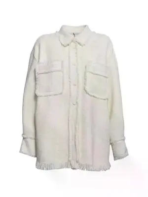 MSGM Frayed Pocketed Tweed Shirt Jacket