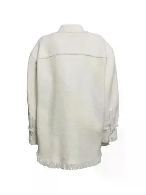 MSGM Frayed Pocketed Tweed Shirt Jacket