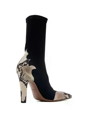 Paris Texas Belle Snakeskin-effect Ankle Boots