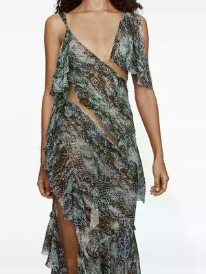 Christopher Esber Unravelled Cut-out Ruffled Dress