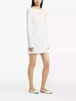 COURREGES Buckle Long-sleeves Mini Dress - White