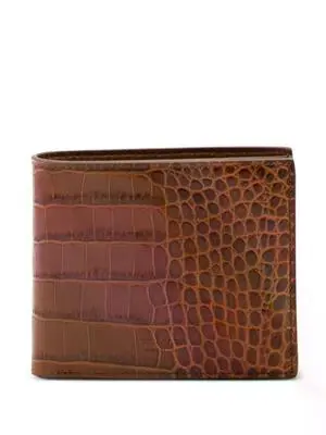 TOM FORD Crocodile-embossed Leather Wallet - Brown