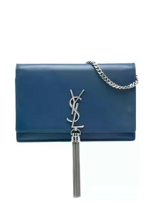 Saint Laurent 2017 Monogram Kate Tassel Crossbody Bag - Blue