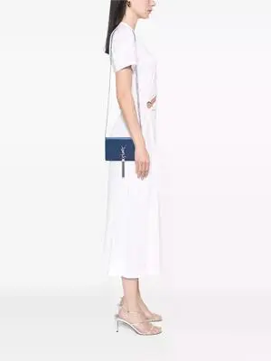 Saint Laurent 2017 Monogram Kate Tassel Crossbody Bag - Blue
