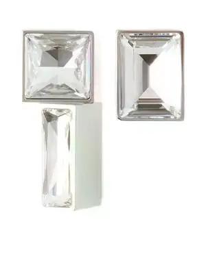 LANVIN Crystal-embellished Bar Clip-on Earrings - Silver