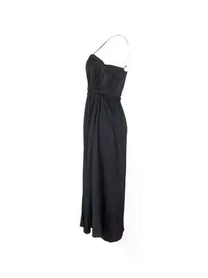 Maje Cut-out Shirred Midi Dress