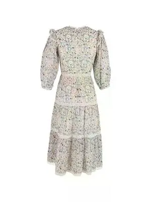 Vilshenko Gardenia-printed Midi Dress