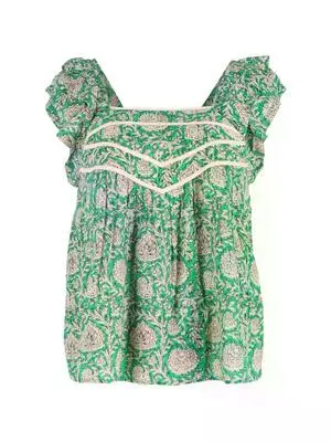 Ba&sh Floral-print Top With Ruffled Straps