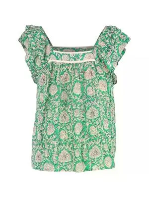 Ba&sh Floral-print Top With Ruffled Straps