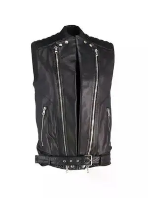 Balmain Belted Leather Gilet