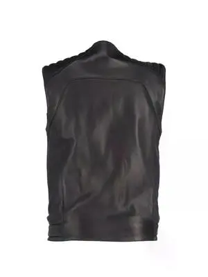 Balmain Belted Leather Gilet