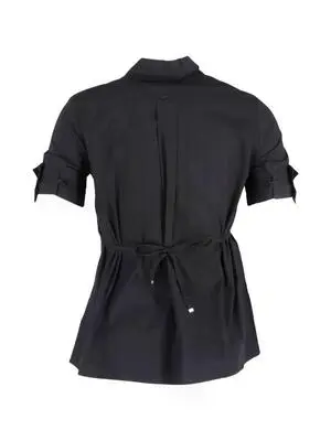 Escada Tie-waist Short-sleeve Blouse
