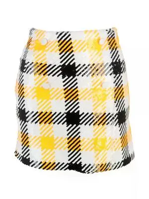 Remain Birger Christensen Checked Mini Skirt - White