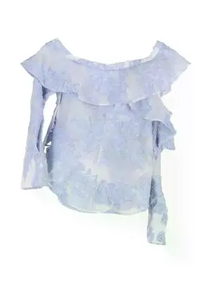 SELF-PORTRAIT Floral Ruffled Asymmetrical Top