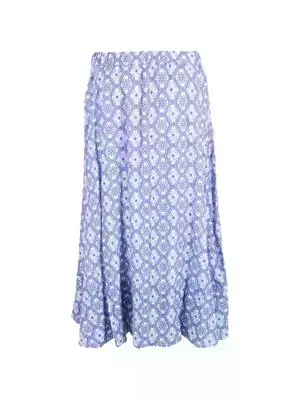 Saloni Floral-embroidered Midi Skirt