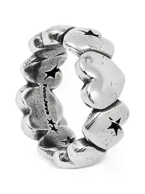 TWOJEYS Heart And Star Motif Ring - Silver
