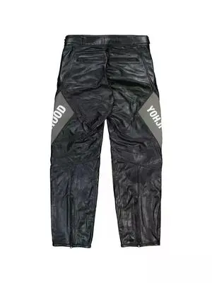 Y3 Racer Logo Leather Trousers
