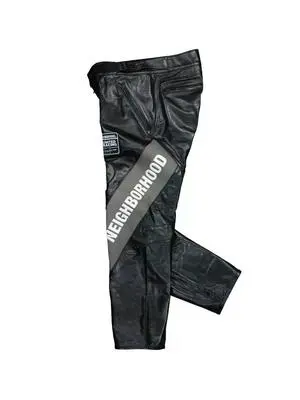 Y3 Racer Logo Leather Trousers