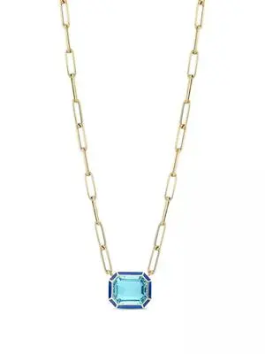 Goshwara Blue Topaz Pendant Necklace - Gold
