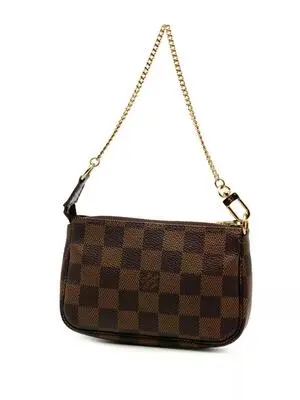 LOUIS VUITTON 2008 Damier Ebene Mini Pochette Accessoires Handbag - Brown