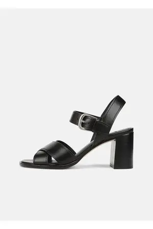 Vince Salma Leather Heeled Sandal - Black