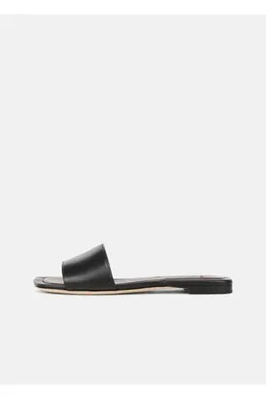 Vince Valeria Leather Slide Sandal - Black