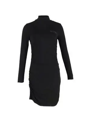 GANNI Ruched Turtleneck Mini Dress