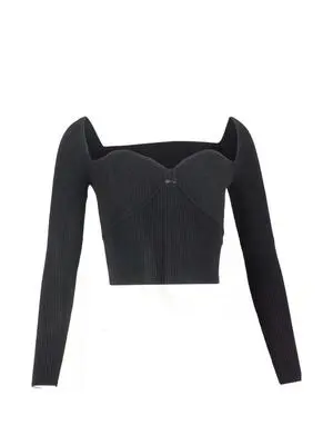 SELF-PORTRAIT Long-sleeve Cropped Top