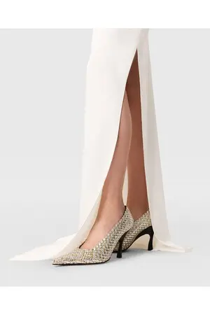 Stella McCartney Elsa Woven Metallic Kitten Heel Pump