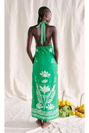 Saylor Tigris Halterneck Midi Dress - Green