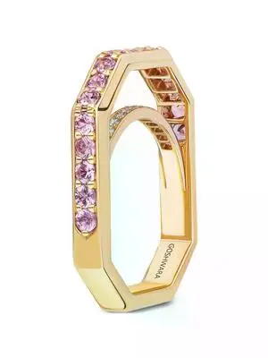 Goshwara Pink Sapphire And Diamond Square Ring - Gold