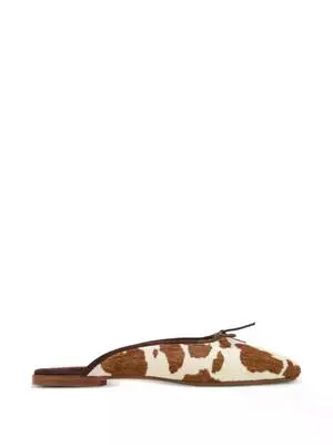 SOPHIQUE Poesia Cow-print Mules - White