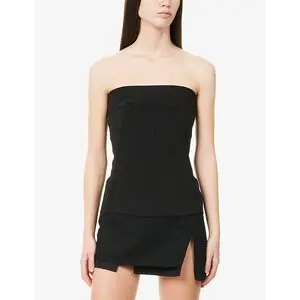 Rick Owens Bustier Cinched Stretch-woven Top