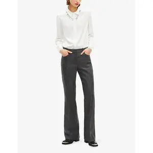 The Kooples Bootcut Mid-rise Wool-blend Trousers
