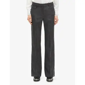 The Kooples Bootcut Mid-rise Wool-blend Trousers