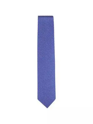 Eton Geometric-pattern Neck Tie - Blue