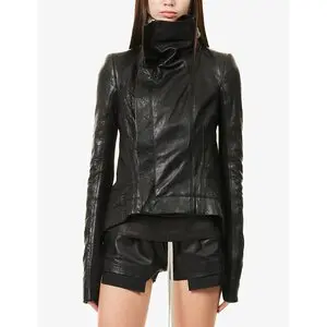 Rick Owens Naska Biker Asymmetric Leather Jacket