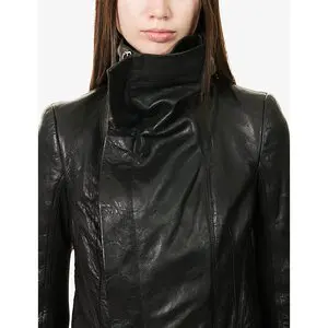 Rick Owens Naska Biker Asymmetric Leather Jacket